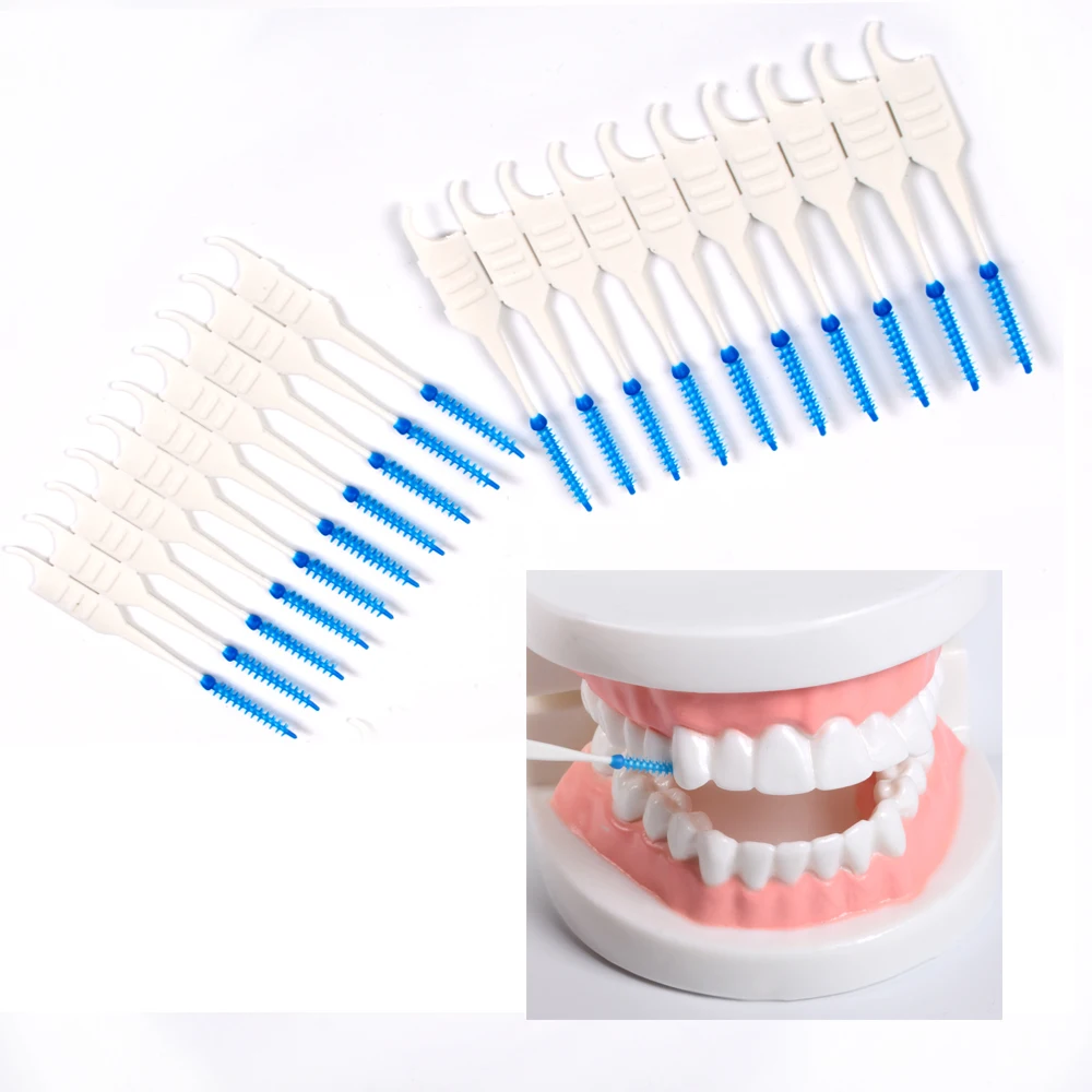 Lbq-200pcs Dental Floss Interdental Brush Teeth Stick Toothpick Soft ...