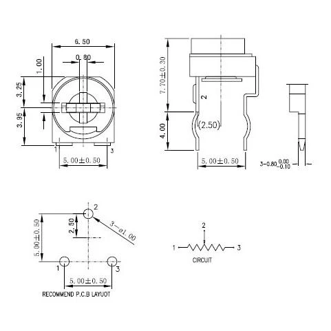 Preset Potentiometer Trimpot Pinout, Specs Datasheet, 42% OFF