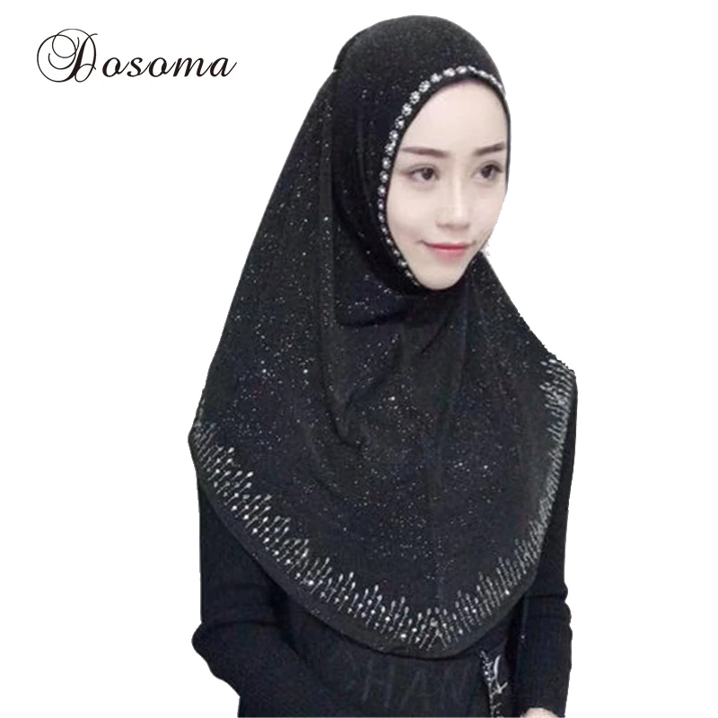 Muslim Women's Hijab Scarf Full Cover Bonnet Caps Bandanas Hooded ...