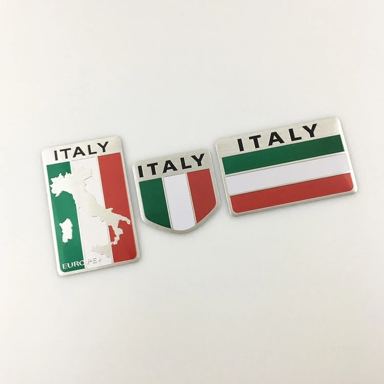 200 Pieces Italy Flag Car styling Car Stickers Aluminum Alloy Italian ...