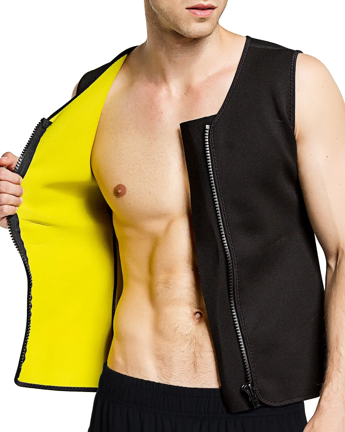 Mens Slimming Vest Shirt Fitness Neoprene Waist Trainer Weight Loss ...