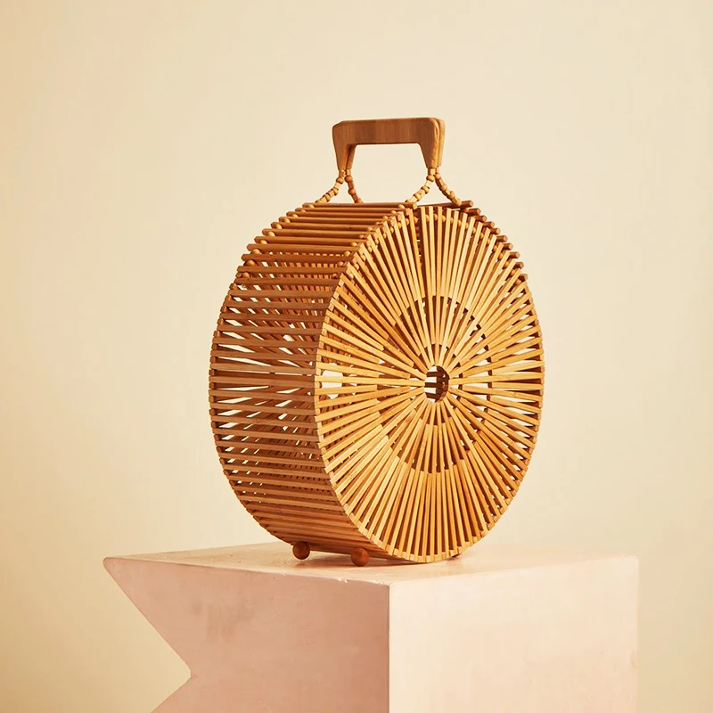 Magnet-Round-Bamboo-Bag-Handmade-Woven-Storage-Bags-Summer-Hollow-Beach ...