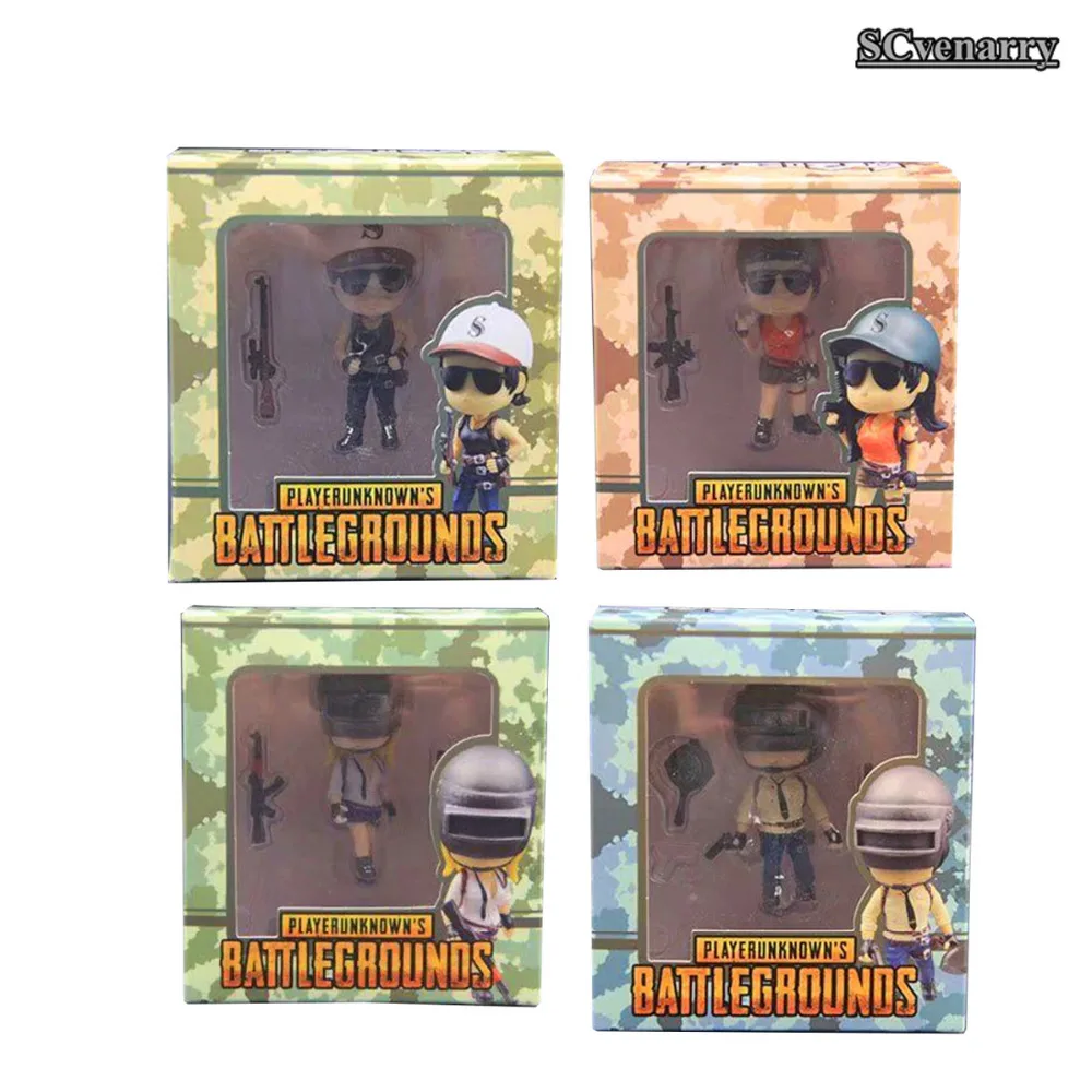 4pcs/set Playerunknow's BattleGrounds Q Version Hot Toys PVC Action ...