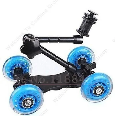 Blue DSLR Skater Wheel Camera Truck Top Dolly Camera Car Kit+11 inch ...