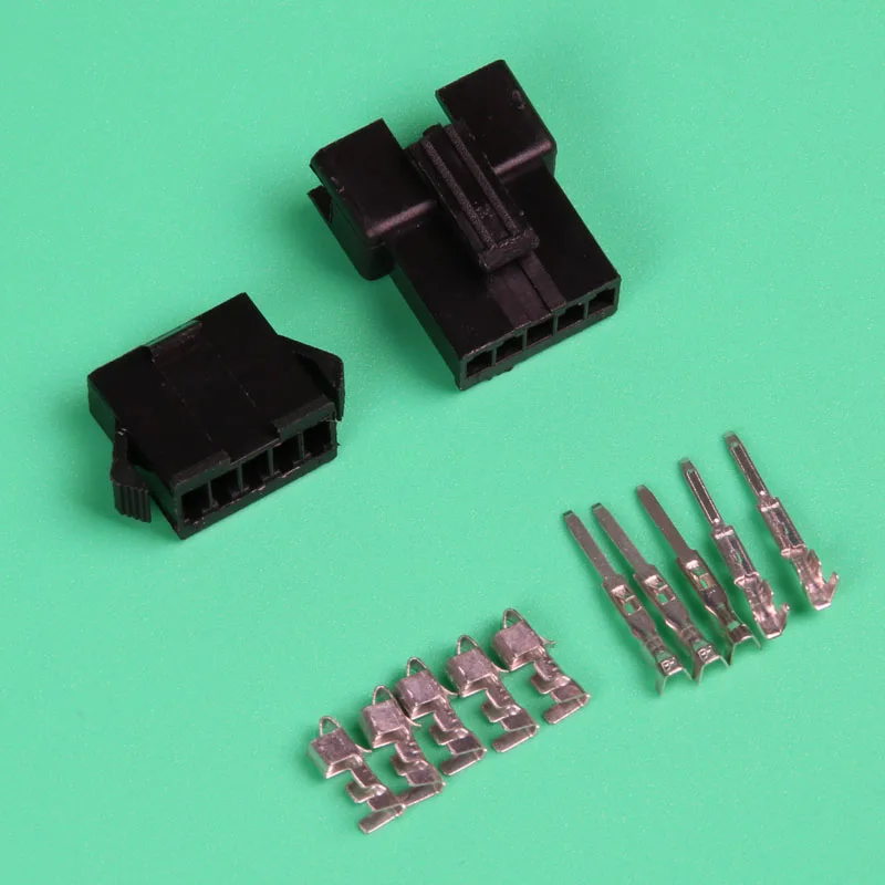 10 sets Black 5Pin/way electrical terminal kit Connector SM2.54mm 5P ...