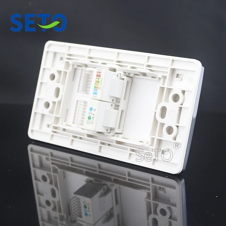 SeTo 120 Type RJ45 Cat5e Network Lan + RJ11 Cat3 Telephone Panel Wall ...