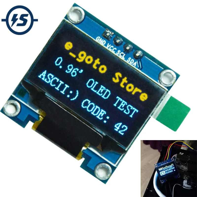096 Inch Iic Serial Yellow Blue Oled Display Module 128x64 I2c Ssd1306 12864 Lcd Screen Board 6674