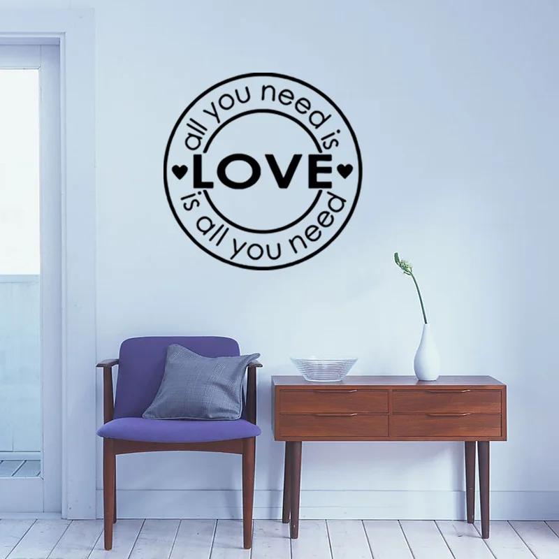 Love Quote Wall Sticker Lover Is All You Need Lettering Quote Wall