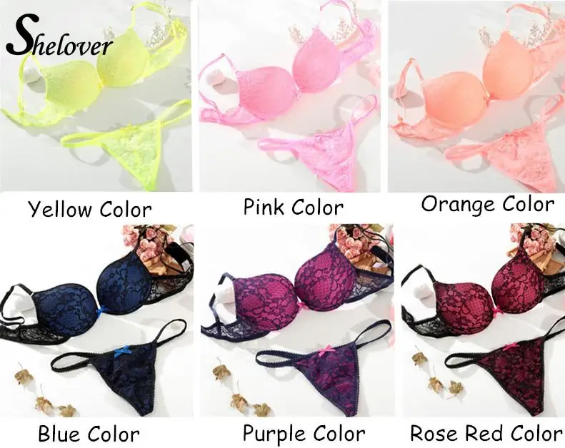 Shelover French Brand Female Underwear Set Deep V Embroidery Push Up ...