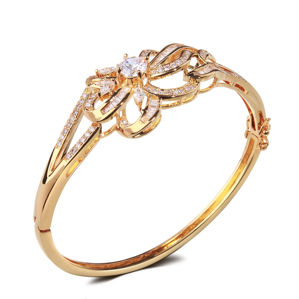 62mm Wedding metal bangles for women white cz luxury Bangle New design ...