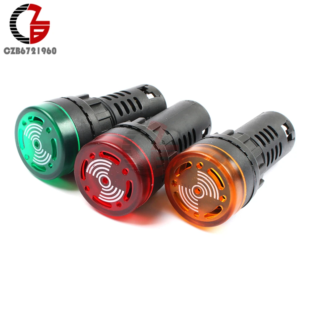 12V 24V 110V 220V ไฟ LED แฟลช Buzzer ไฟสัญญาณ LED ไฟเตือนสีแดงสีเขียวสี ...