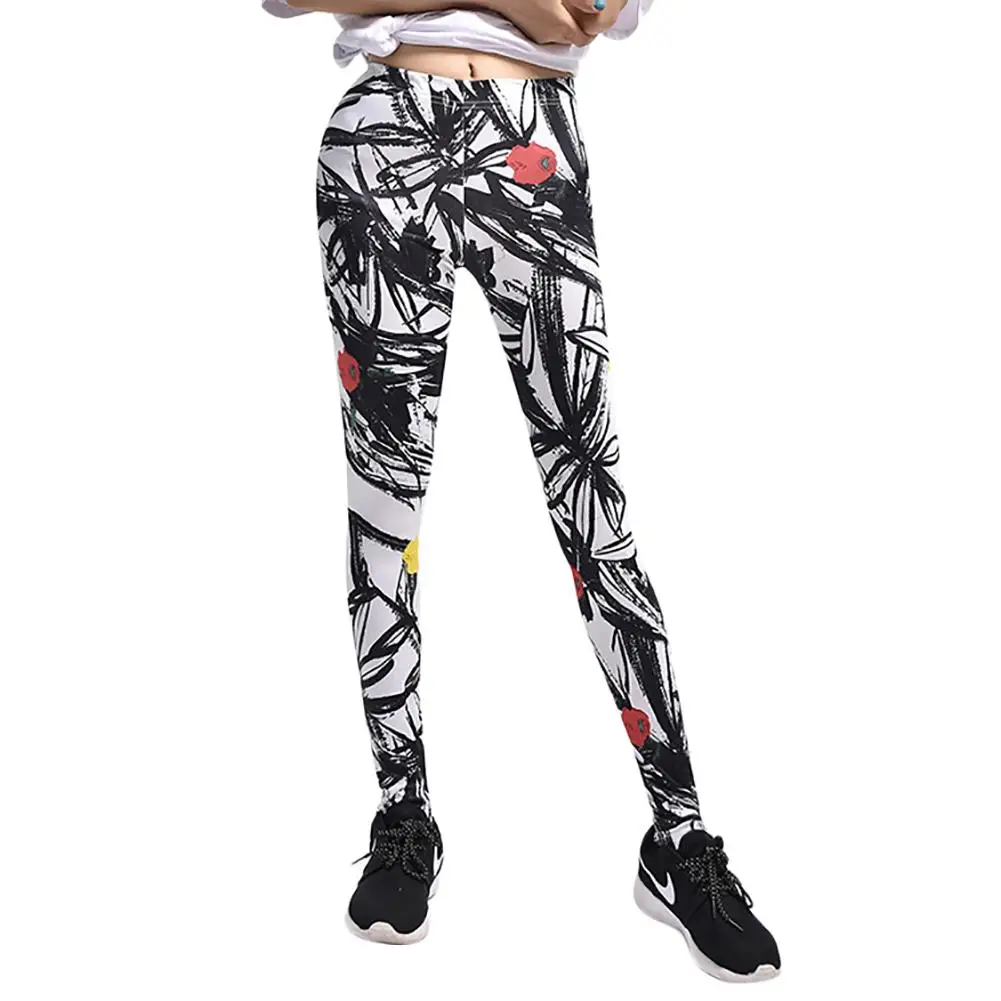 Women Fashion Graffiti 3d Print Yoga Fitness Sports Leggings Pants