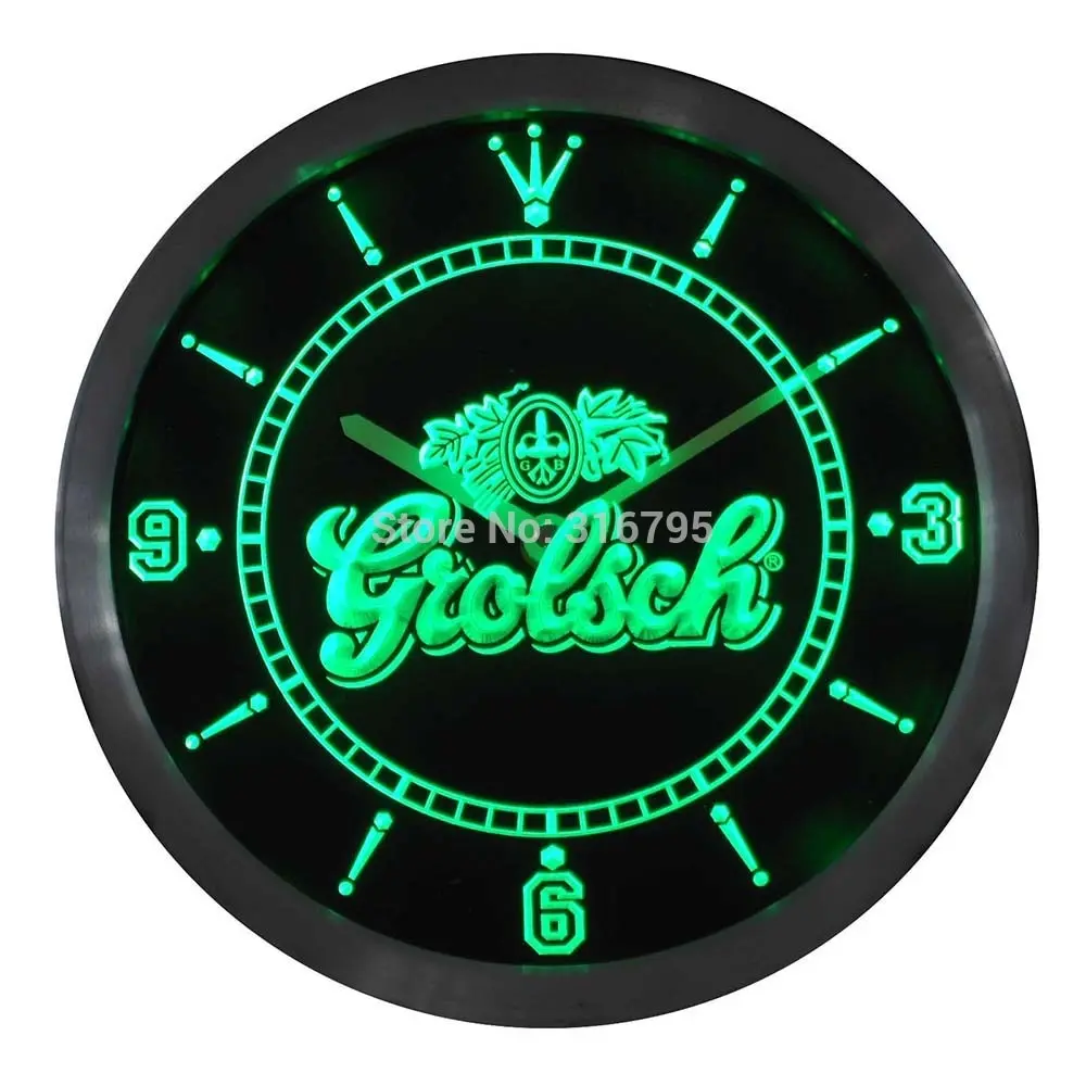 nc0002 Grolsch Beer Neon Sign LED Wall Clock|Wall Clocks| - AliExpress