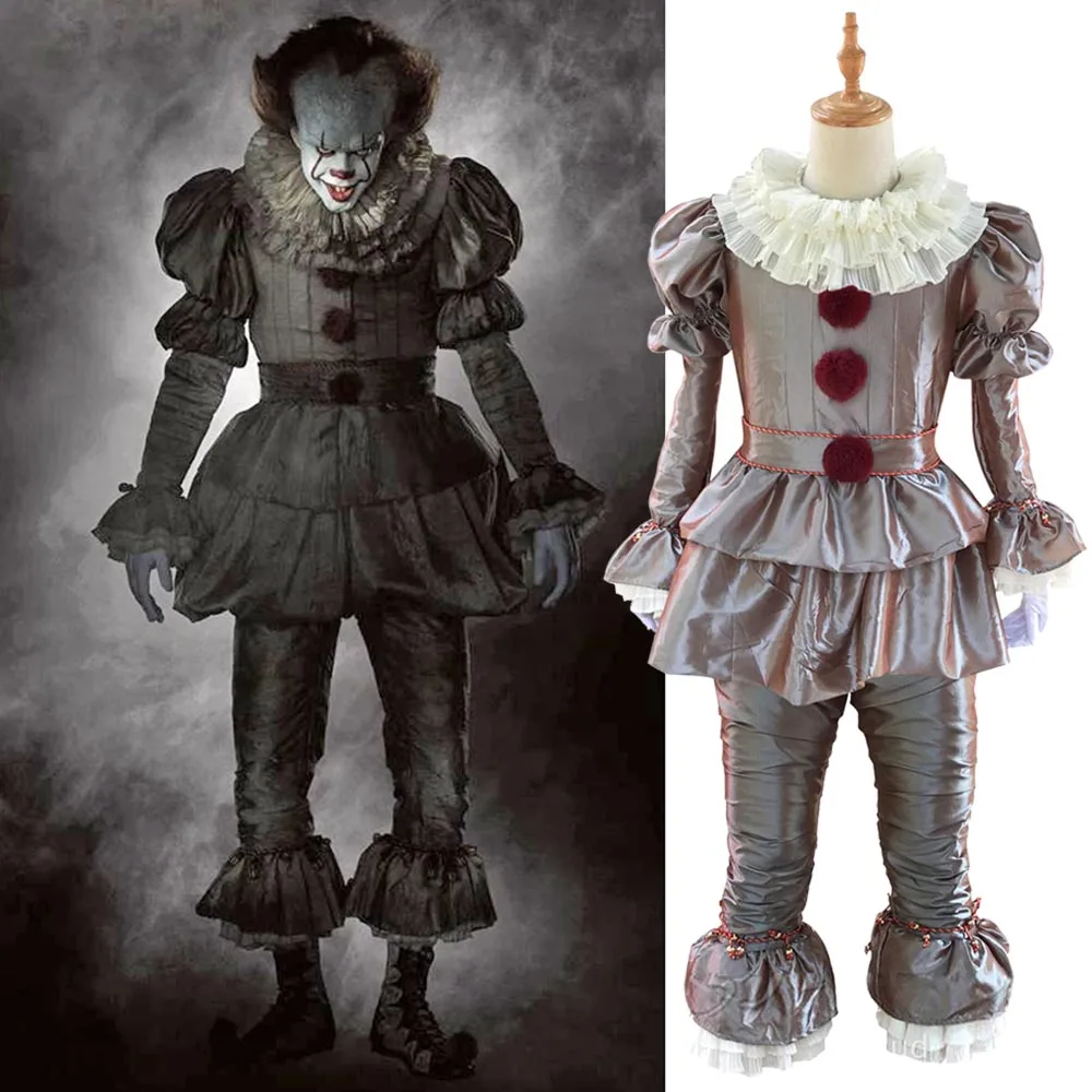 Stephen King s It Pennywise Cosplay Costume Clown Full Set Deluxe Adult Stephen King s It Pennywise Cosplay Costume Clown Full Set Deluxe Adult