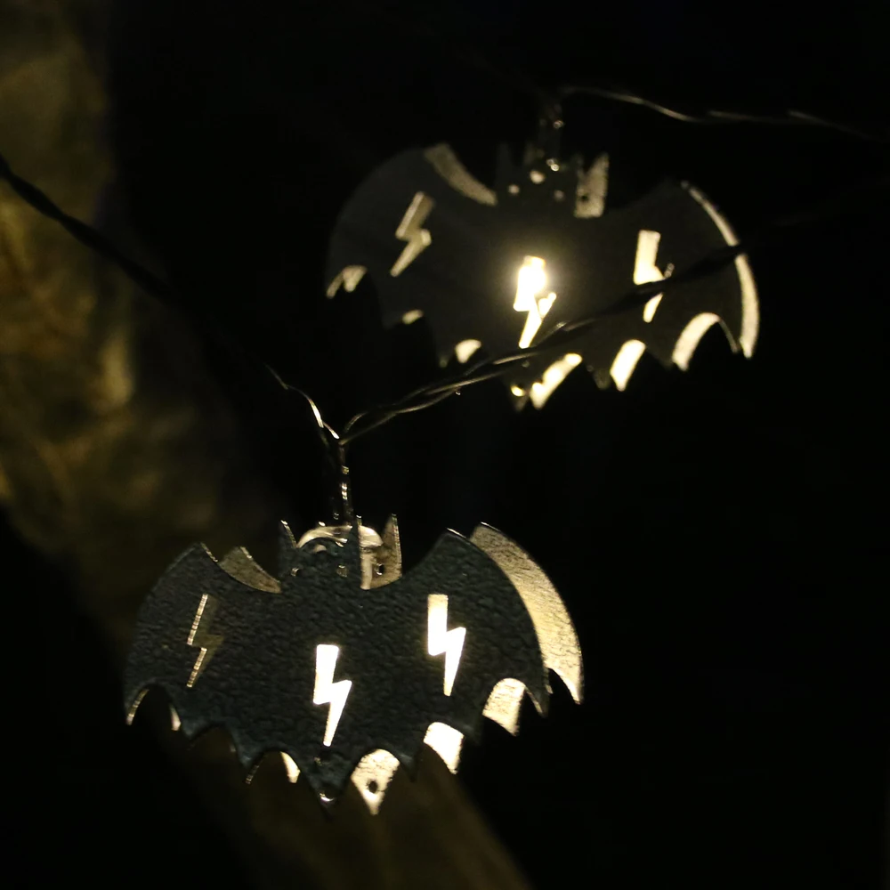 4M/6M Solar/Battery Powered Bat Shadow 10/20 LED String Light Fairy ...