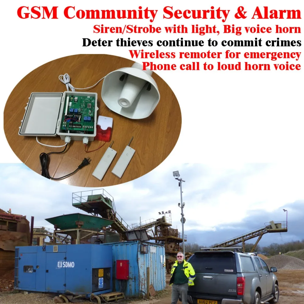 Community Alarm Gsm- Gsm Sms Siren Strobe Light System Rf - AliExpress