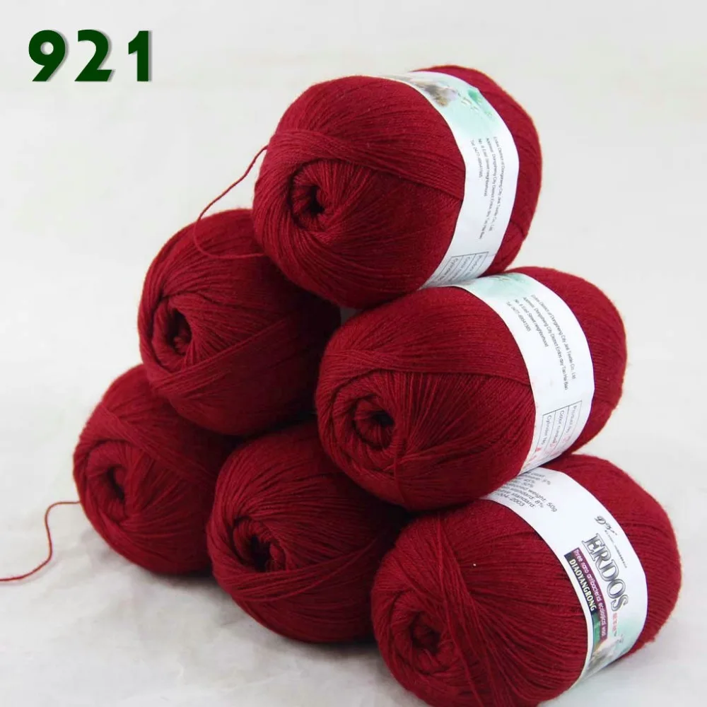 Lot of 6 Skeins Fine Lace Soft Wool Acrylic Cashmere Yarn Knitting Red ...