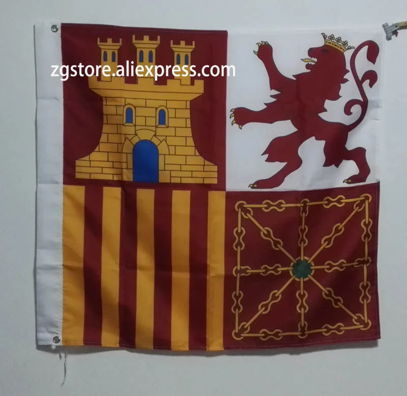 Naval Jack Of Spain Flag Custom Banner 3x3ft 90x90cm Banner Brass Metal ...