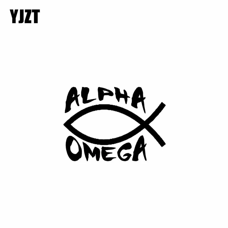 YJZT 12.7CM*9.3CM ALPHA OMEGA Jesus Vinyl Car Motorcycle Sticker Decals ...