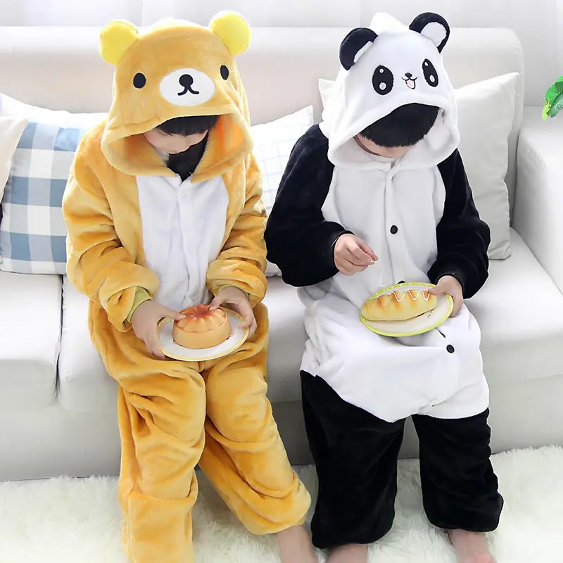 Girls Cute Easily bear Panda Pajamas warm Autumn Winter Homewear ...