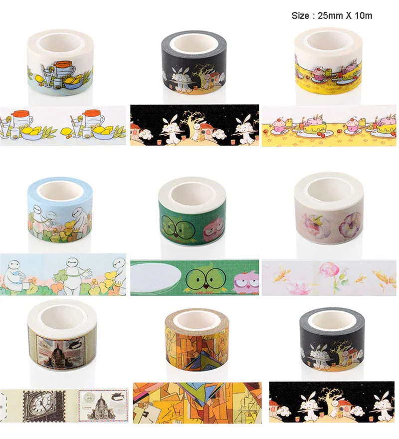 Japanese Vintage Adhesive Washi Tape Cute Anime Kawai Washitape Wash ...