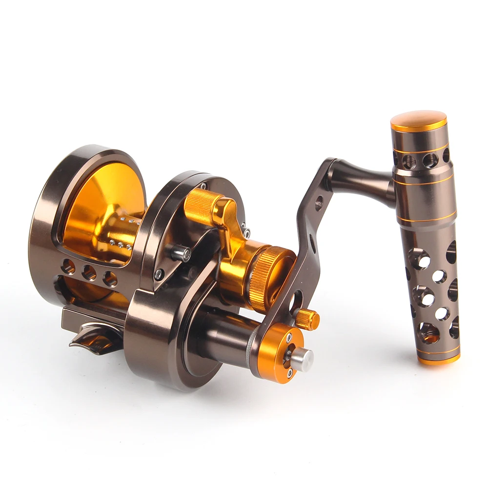 Cnc carretilha de pesca para água salgada, sistema de velocidade 4.5:1 ...