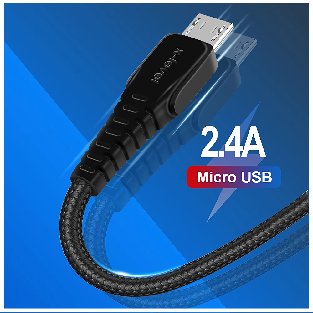 XLevel Micro USB кабель 2.0A нейлон Быстрая зарядка USB кабель для ...