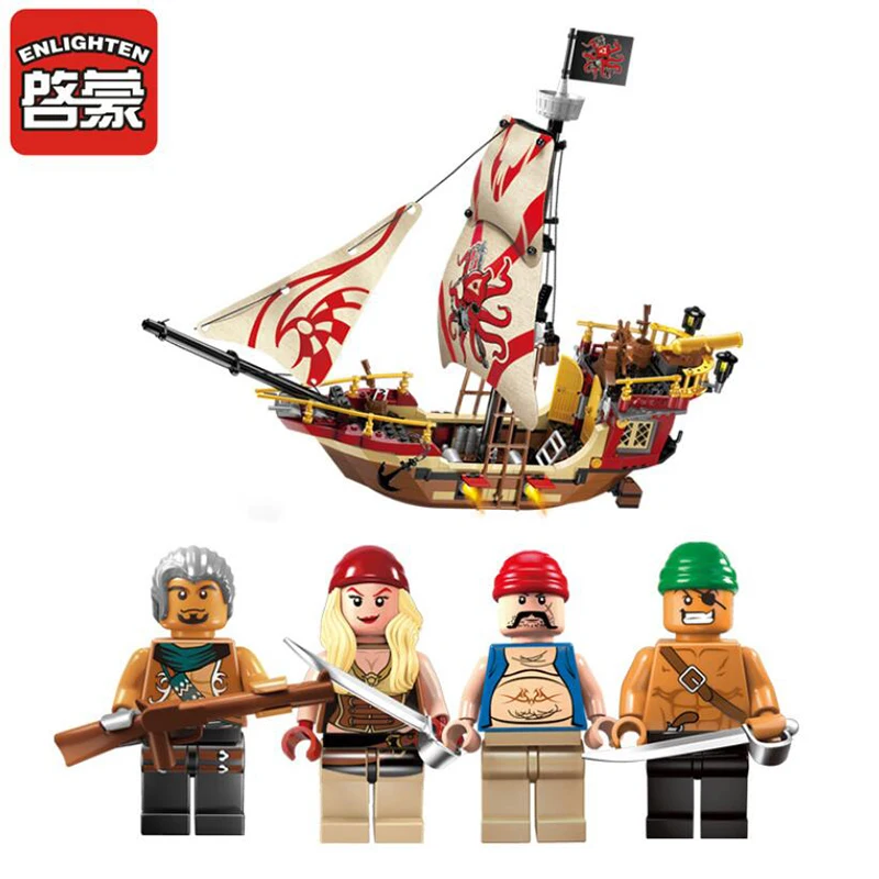 2017 New Enlighten Pirate Series Pirate Ship Building Block Sets Bricks ...