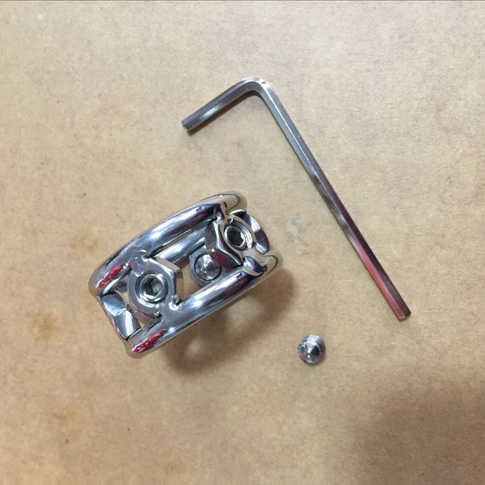 Stainless Steel Spikes Screw Locking Penis Ringscrotum Testicle Lockball Stretchercock Ring