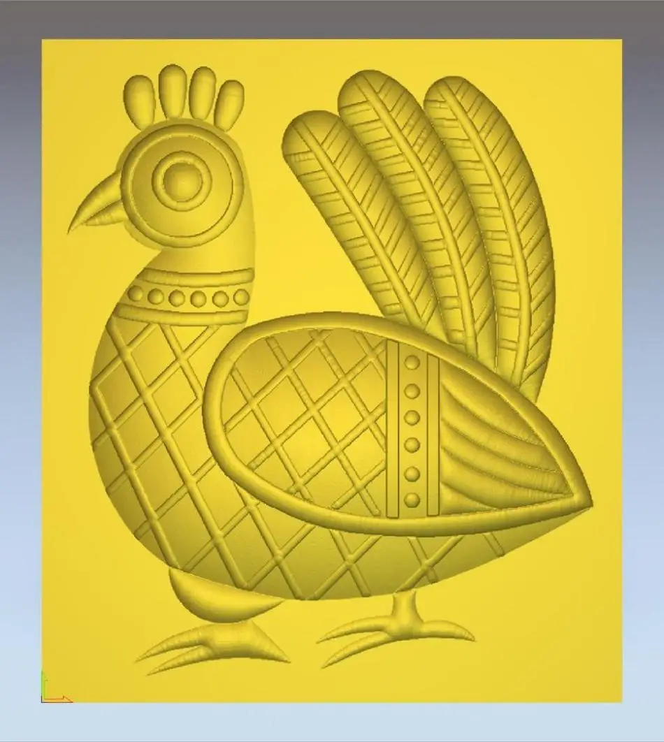 3d Model Relief For Cnc In Stl File Format Chicken In Wood Routers From