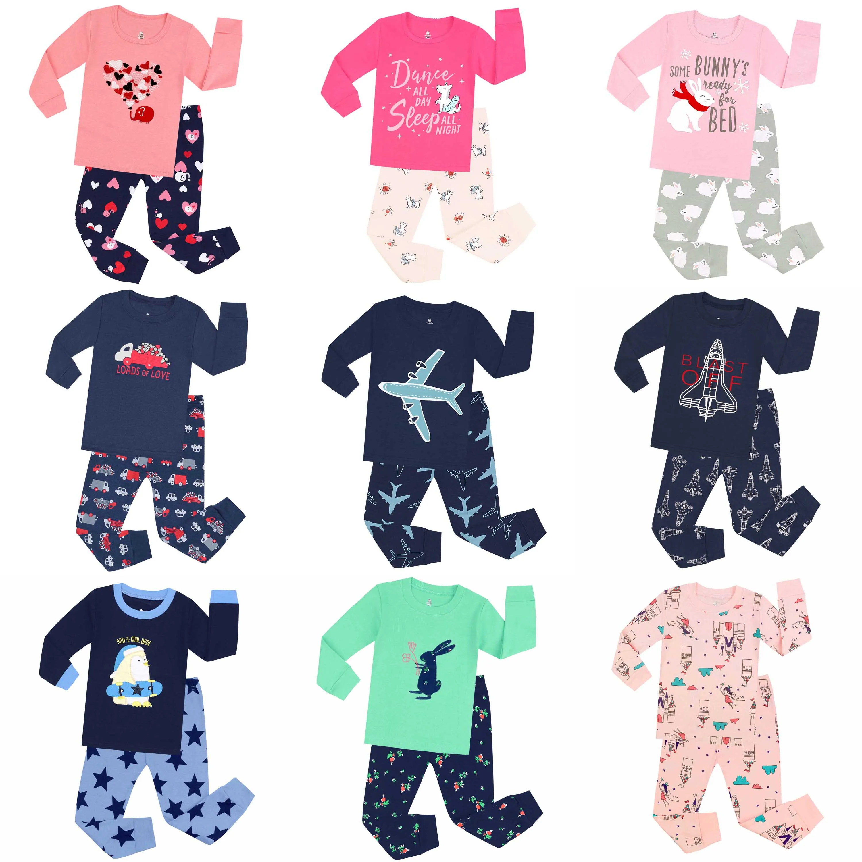 Children Sleepwear Kids Pajamas Sets Airplane Cars Pijamas For Boys ...
