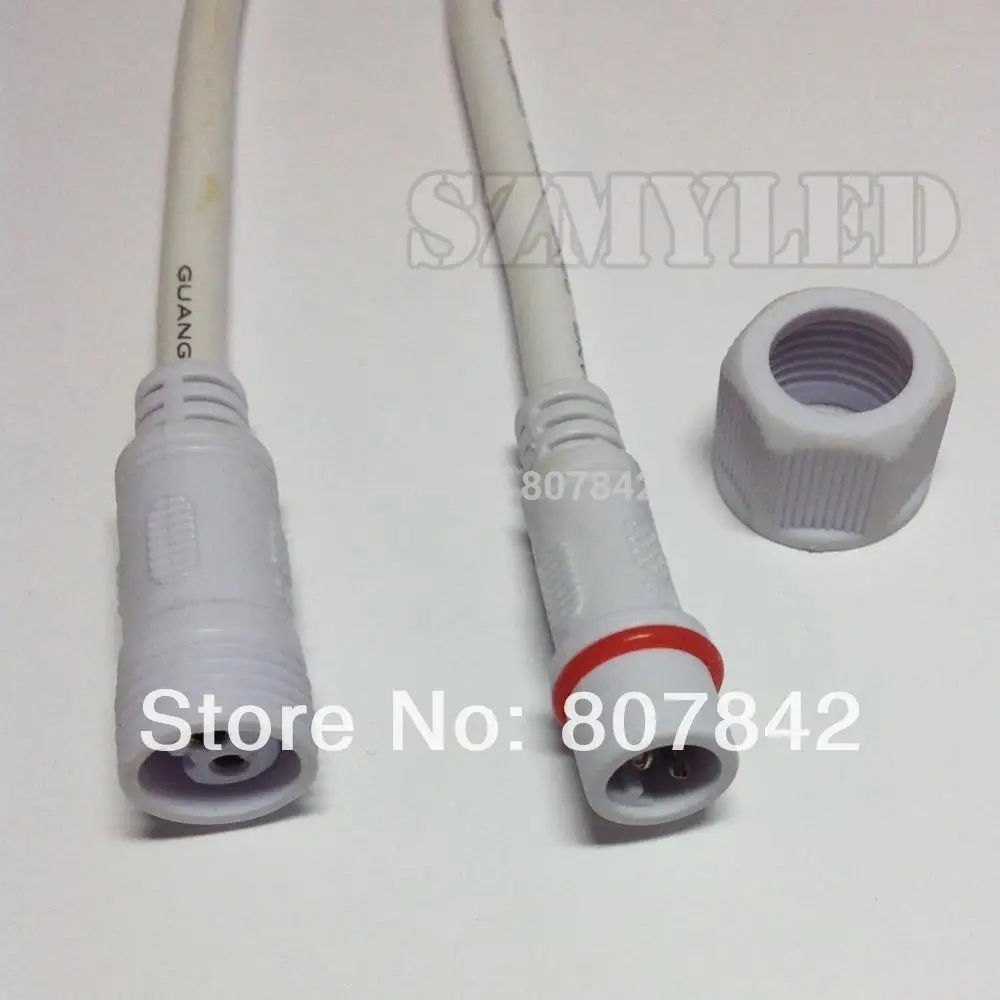 50pairs-White-2pin-Waterproof-cable-40cm-220V-led-connect-cable-for-led ...