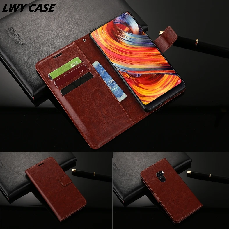 For Xiaomi Mi Mix 2 / Xiaomi Mi Max 2 Luxury Retro Flip Wallet Leather ...