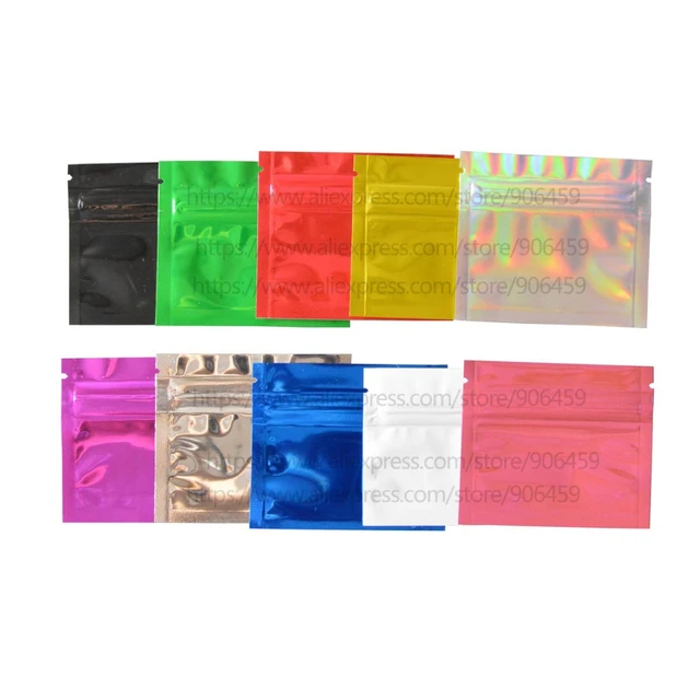 100 pcs cm Aluminum Foil Colored Zip lock Bags,Plastic