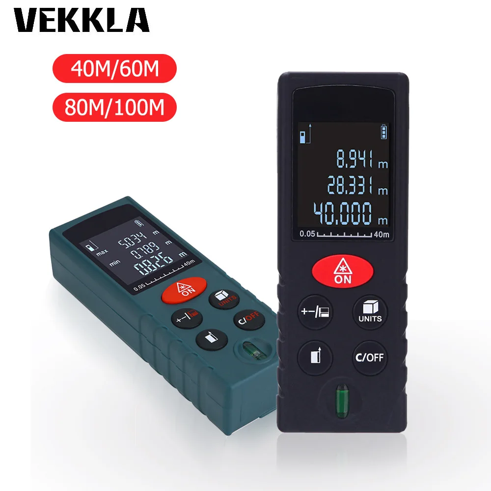Handheld Digital Laser Distance Meter 40m 60m 80m100m Level tool ...