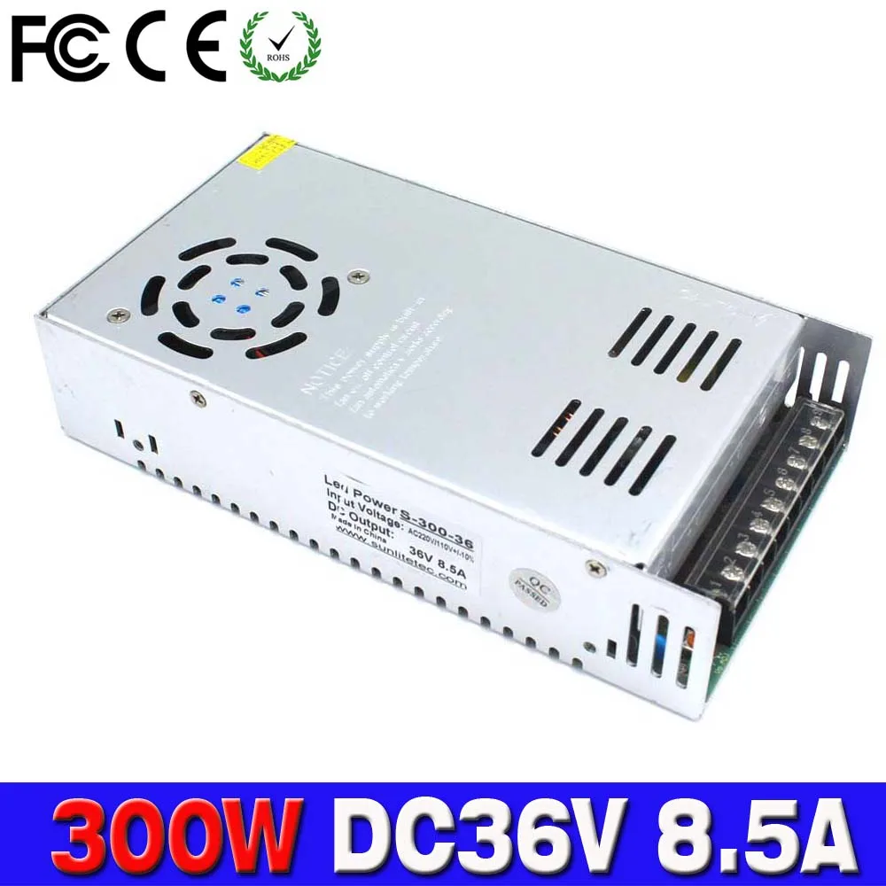 Single Output Switching power supply dc36V 8.5A 300W for cnc cctv Led ...