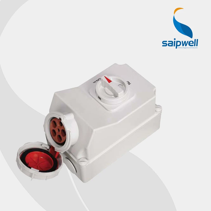 IP67 5P 63A 400V Socket with Switches and Mechanical Interlock ...