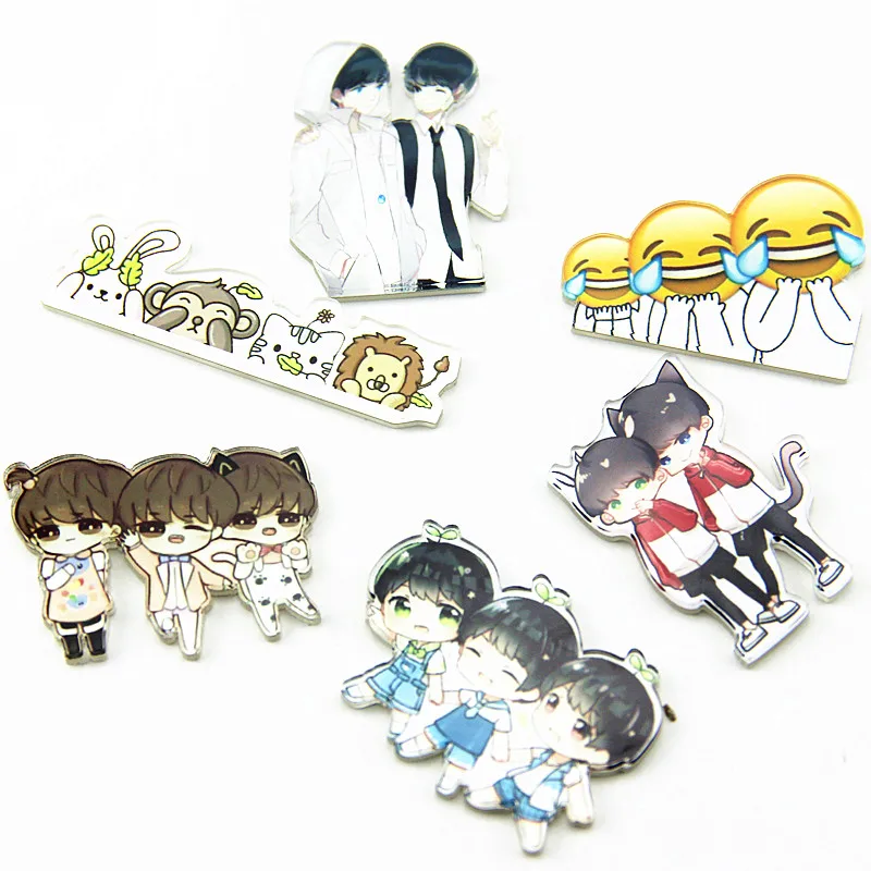 1Pcs Creative Cute Cartoon People Expression Figure Acrylic Fridge ...