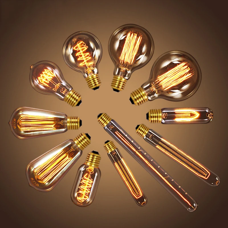 Bombilla Vintage Edison e27, lámpara Retro de 220V/110V, ampolla de 40W ...