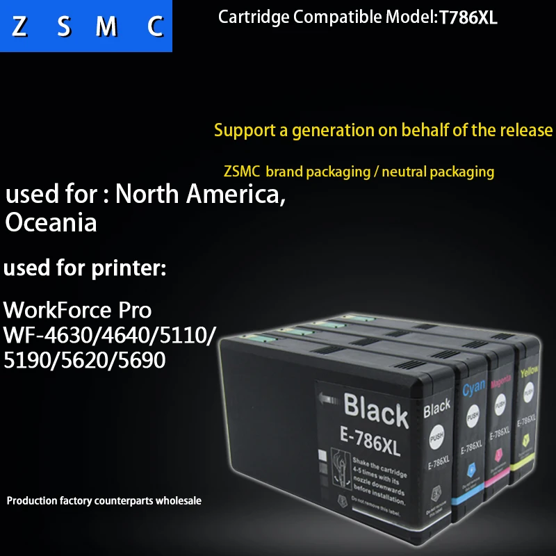 4 PCS cartucho de tinta Compatível epson 786xl T7861 T7862 T7863 T7864 ...