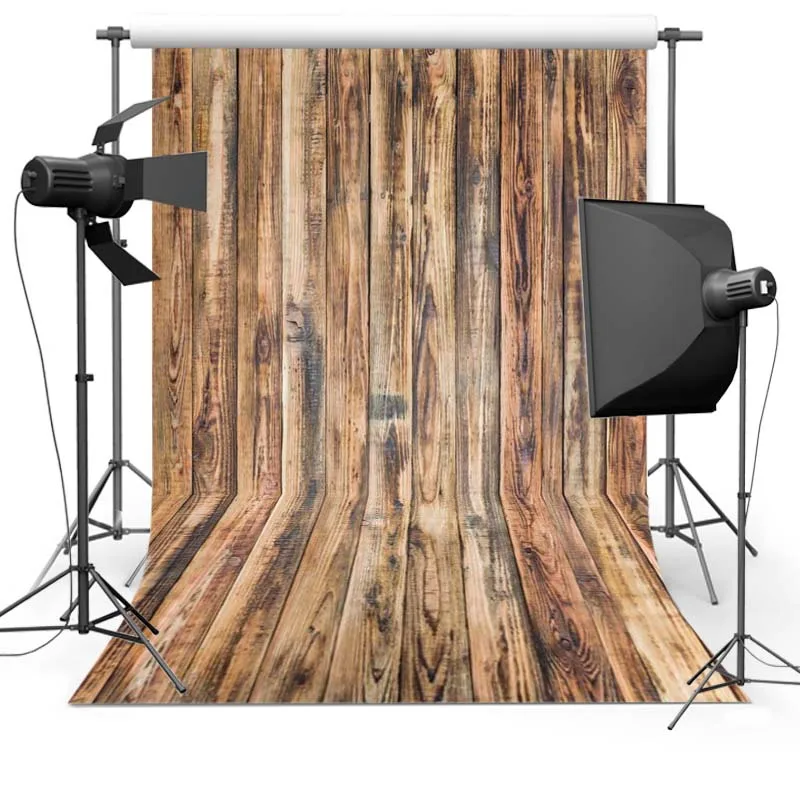 5X7FT Thin vinyl fabric computer Printed photography background wood ...