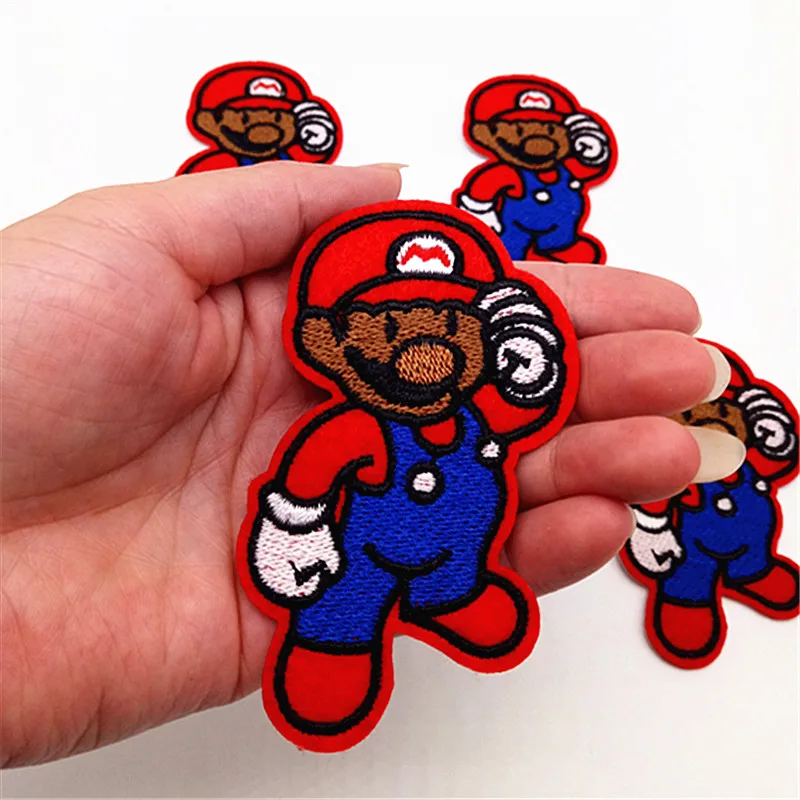 10Pcs Cartoon Super Mario Embroidered Patches For Clothing Iron on ...