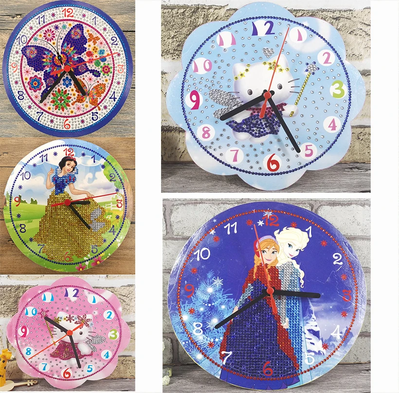 Wall Clock Diamond Painting Full Round 5D DIY Diamond Embroidery Cross ...