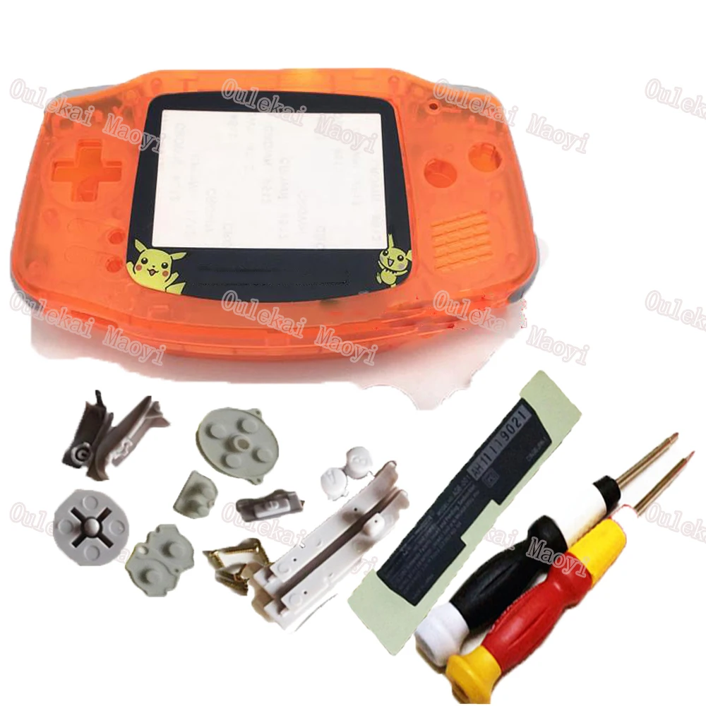 Brand Clear Orange Replacement Handheld Housing Game Console Shell ...