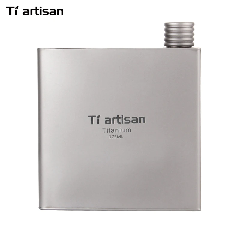 Tiartisan 티타늄 미니 힙 플라스크 캠핑 와인 병 휴대용 위스키 알코올 음료 플라스크 야외 와인 포트 음료 용기