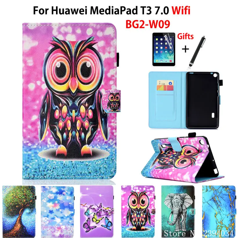 Чехол для huawei MediaPad T3 7,0, wifi, BG2-W09, чехол, Funda, мультяшный рисунок, из ...