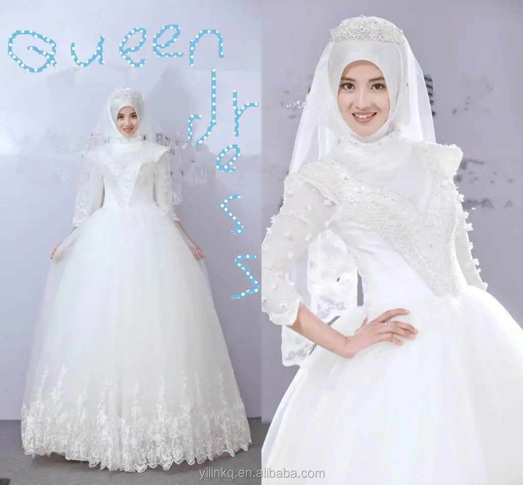 White Color From Dubai Long Sleeve Saudi Arabian With Hijab Made To ...