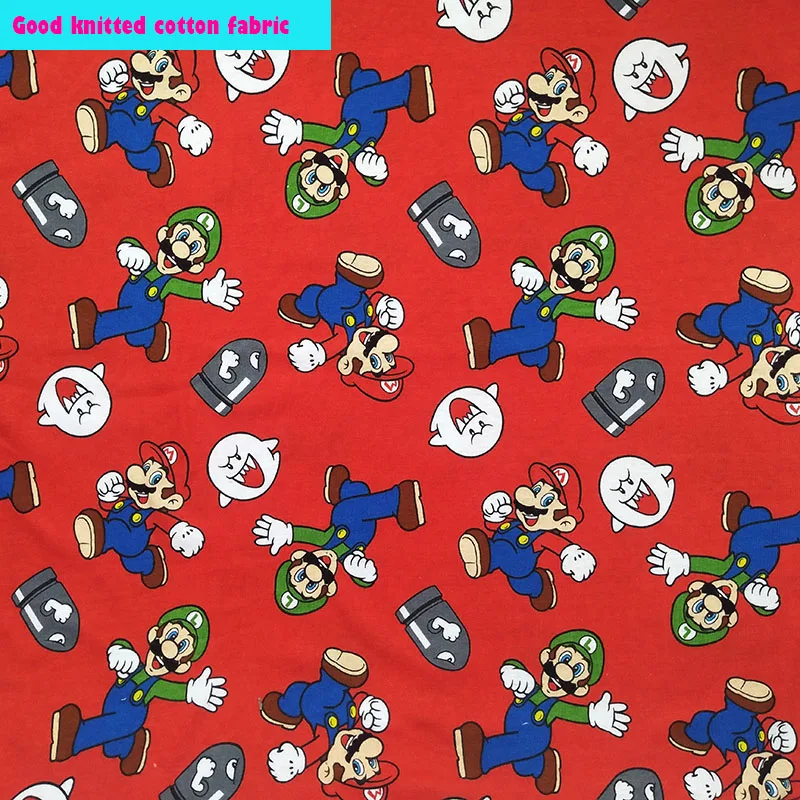 Aliexpress.com : Buy Soft Lucky Red Jersey Fabric Cartoon Super Mario ...