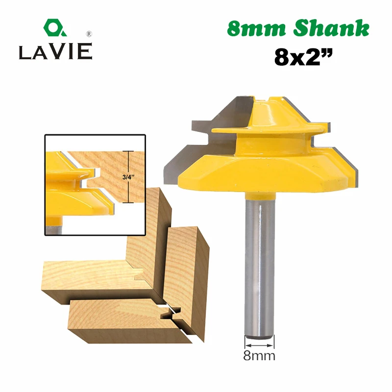 LA VIE 1PC 8mm Shank 45 Degree Mortise Tenon Knife Medium Lock Miter ...