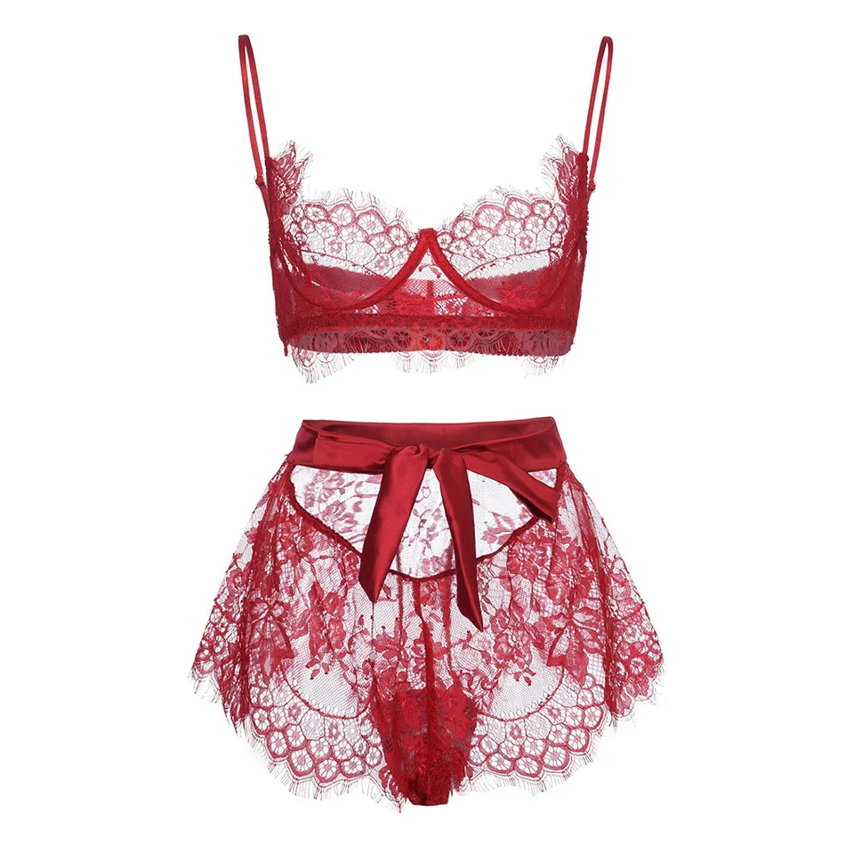 Venta > lencería de encaje rojo > en stock